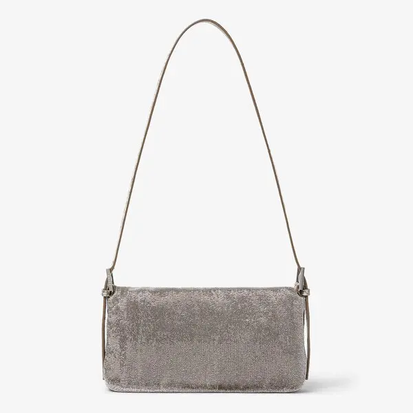 Fendi Baguette® 26424 Silver Organza Bag With Bead Embroidery